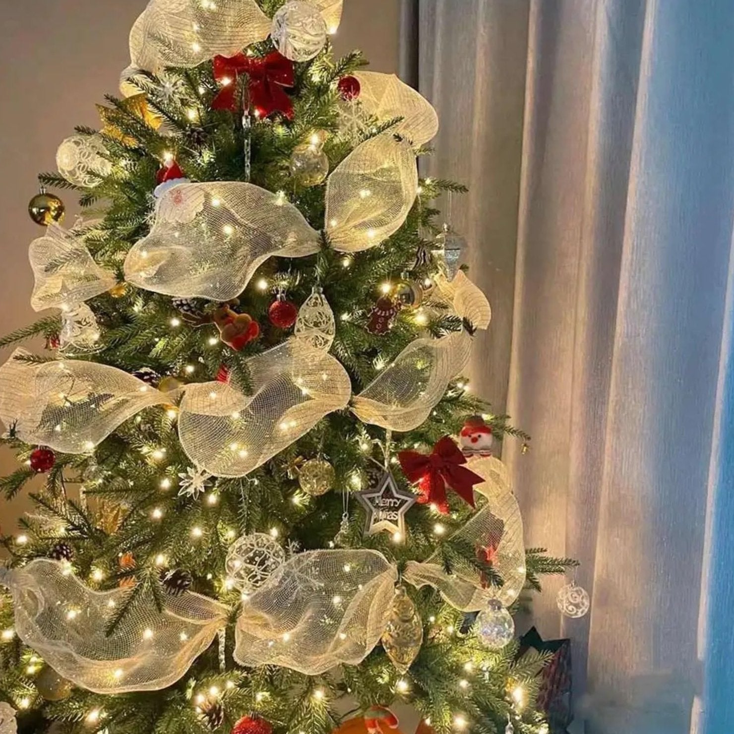 30 ft Elegant Christmas Tree Mesh Ribbon – celebrate-nds.com